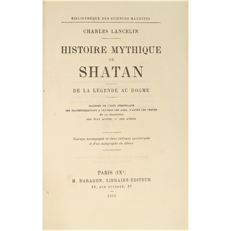 Histoire mythique de Shatan. De la légende au dogme. Origines de l’idée ...