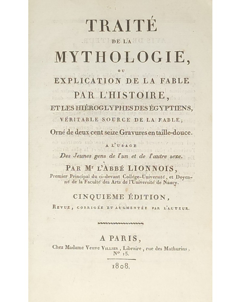 Traité de la Mythologie, ou explication de la fable par l'Histoire, et ...